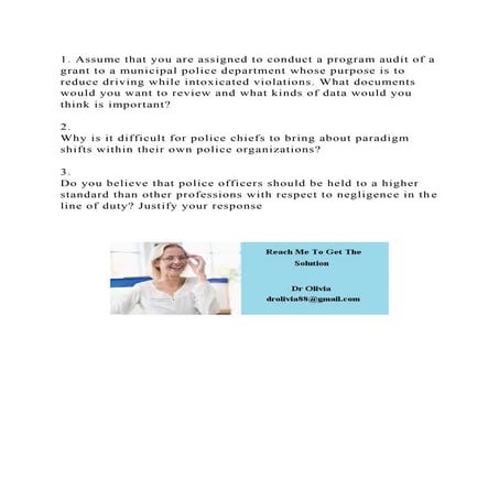 1. Assume that you are assigned to conduct a program audit of a gran.docx