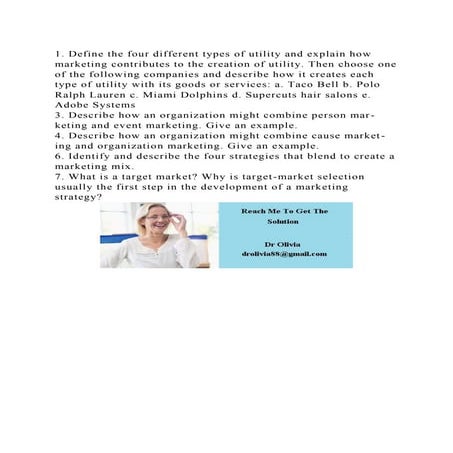 1. Define the four different types of utility and explain how market.docx