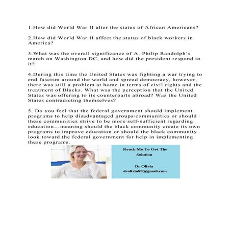 1.How did World War II alter the status of African Americans2.H.docx