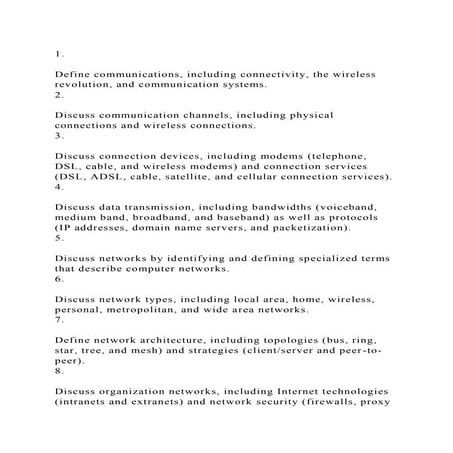 1.Define communications, including connectivity, the wireless re.docx