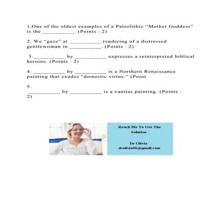 1.One of the oldest examples of a Paleolithic Mother Goddess” is th.docx