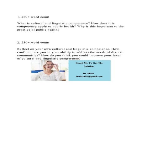 1. 250+ word count What is cultural and linguistic competence H.docx