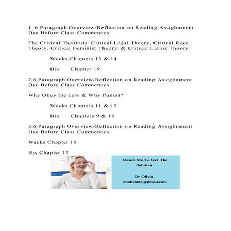 1. 6 Paragraph OverviewReflection on Reading Assigbnment Due Before.docx