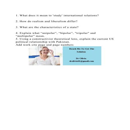 1. What does it mean to study international relations2. How d.docx