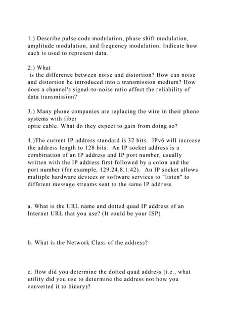 1 Describe Pulse Code Modulation Phase Shift Modulation Amplituddocx