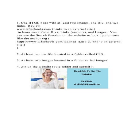 1. One HTML page with at least two images, one Div, and two link.docx