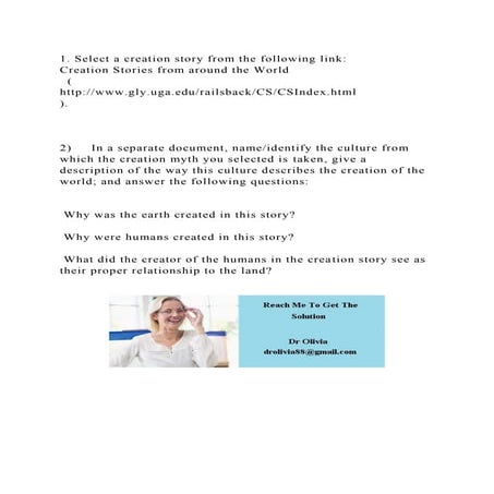 1. Select a creation story from the following link Creation Stori.docx