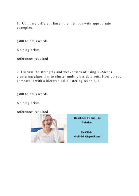 1 Compare Different Ensemble Methods With Appropriate Examples Docx