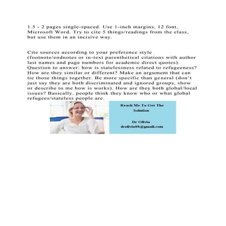 1.5 - 2 pages single-spaced. Use 1-inch margins, 12 font, Microsoft .docx