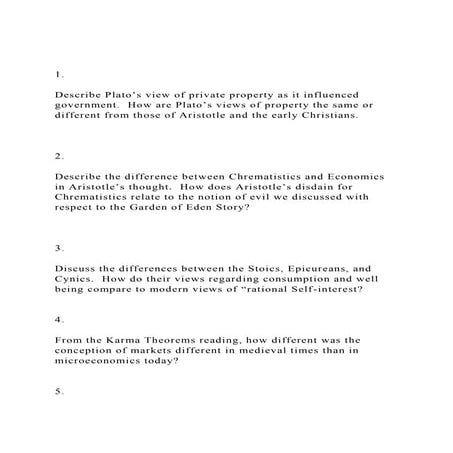 1.Describe Plato’s view of private property as it influenced.docx
