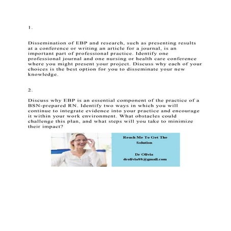 1.Dissemination of EBP and research, such as presenting result.docx