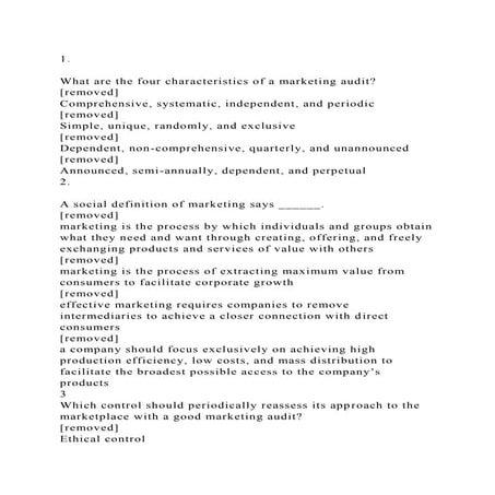 1.What are the four characteristics of a marketing audit[remo.docx
