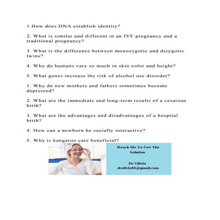 1.How does DNA establish identity2. What is similar and differe.docx