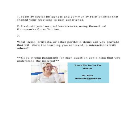 1. Identify social influences and community relationships that shape.docx