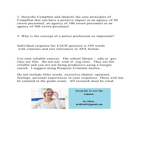 1. Describe CompStat and identify the core principles of CompStat th.docx