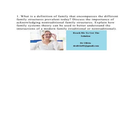 1. What is a definition of family that encompasses the different fam.docx