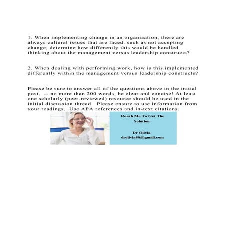 1. When implementing change in an organization, there are always.docx