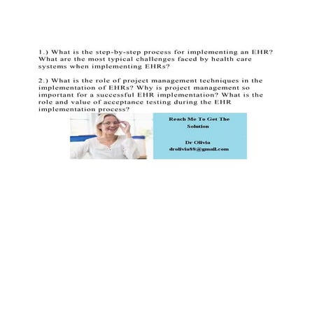 1.) What is the step-by-step process for implementing an EHR Wh.docx ...