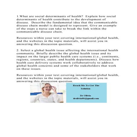 1.What are social determinants of health Explain how social determ.docx