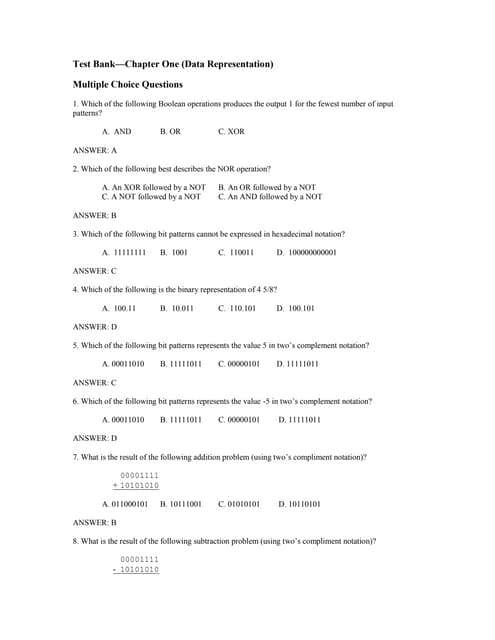 Number System Computer MCQ Questions and Answers | PDF