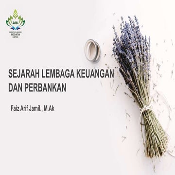 SEJARAH LEMBAGA KEUANGAN DAN PERBANKAN | PPTX