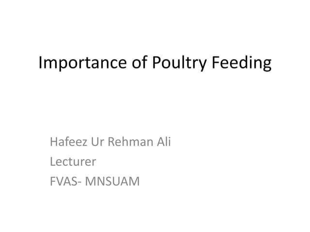 Poultry Feed formulation | PPT