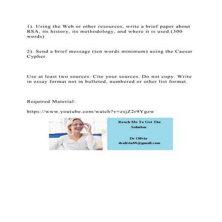 1). Using the Web or other resources, write a brief paper about RSA,.docx