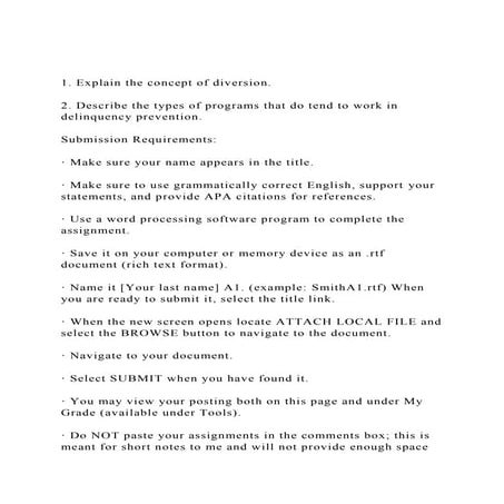 1. Explain the concept of diversion.2. Describe the types of.docx