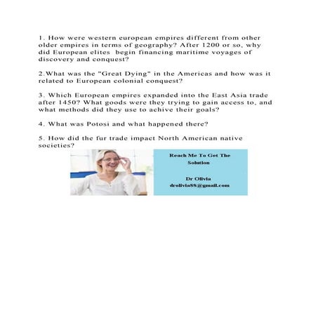 1. How were western european empires different from other older empi.docx