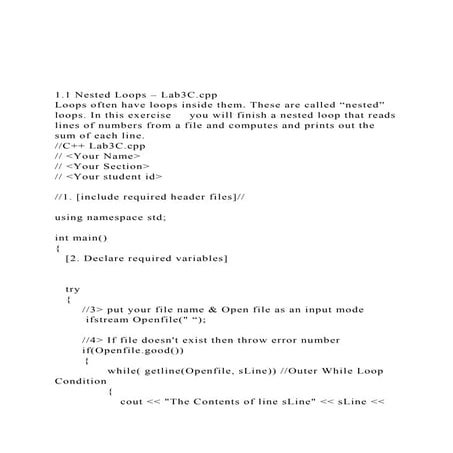 1.1 Nested Loops – Lab3C.cppLoops often have loops inside .docx