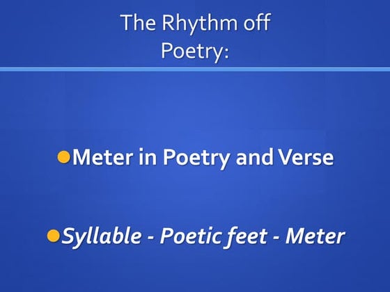 Meter in Poetry | PPT