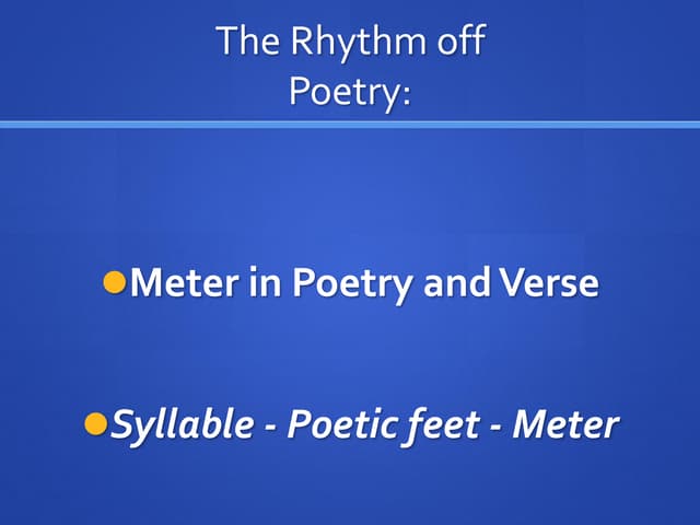Meter in Poetry | PPT