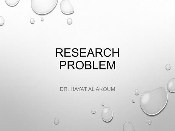research problem AND its characteristics | PPT