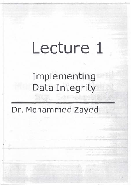 Integrity Constraints In Database Management Systempptx Databases Computer Software And
