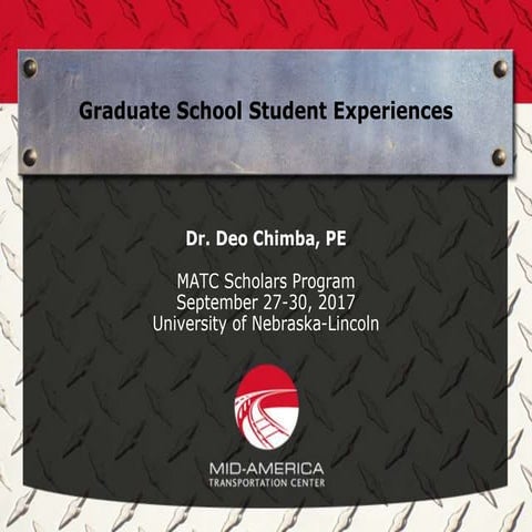 2017 MATC Scholars Program: Dr. Deo Chimba | PPT