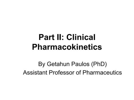 Volume of distribution... | PPTX | Pharmaceutical Industry | Industries
