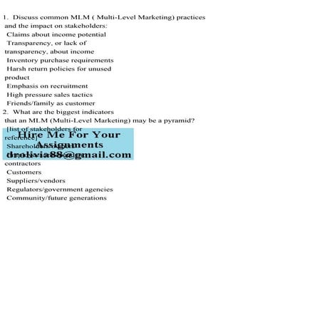 1. Discuss common MLM ( Multi-Level Marketing) practices and the.pdf