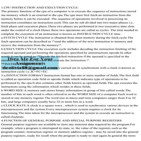1.CPU INSTRUCTION AND EXECUTION CYCLEThe primary function of the .pdf