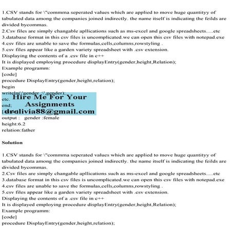 CSV files and Online CSV Viewer | PDF