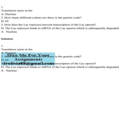 1.Translation starts in theA. Nucleus2. How many different cod.pdf