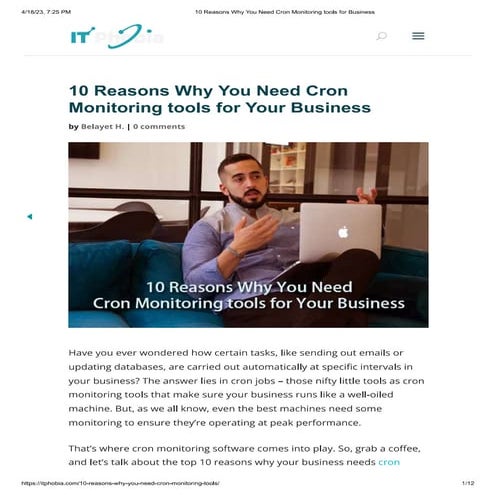 10 Reasons Why You Need Cron Monitoring tools for Your Business | PDF | Technology & Computing