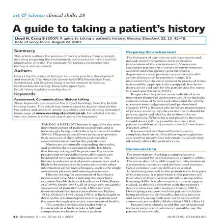 Patients Case History | PDF