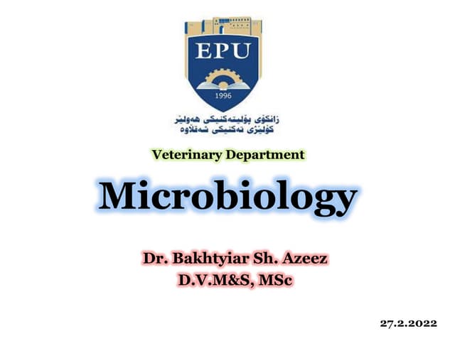 Introduction to microbiology & common microorganisms | PPTX