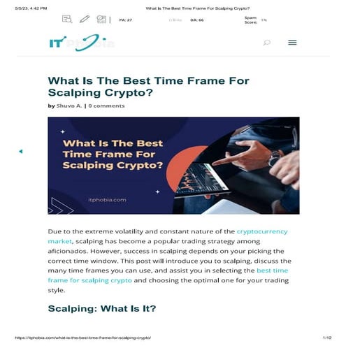 What Is The Best Time Frame For Scalping Crypto? | PDF