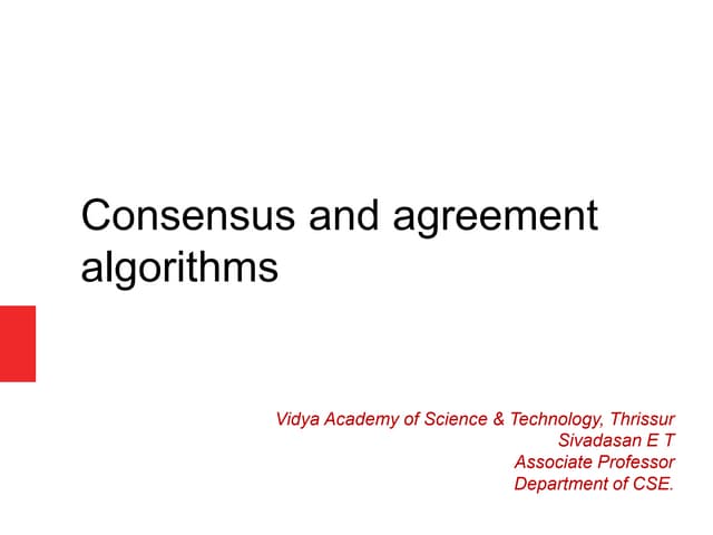 1 Consensus And Agreement Algorithms Introduction Pdf