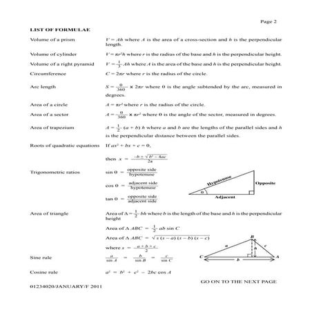 1. CXC CSEC Mathematics Formulas Sheet.pdf