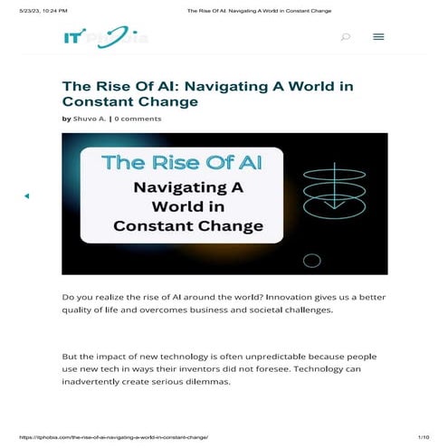 The Rise Of AI: Navigating A World in Constant Change | PDF