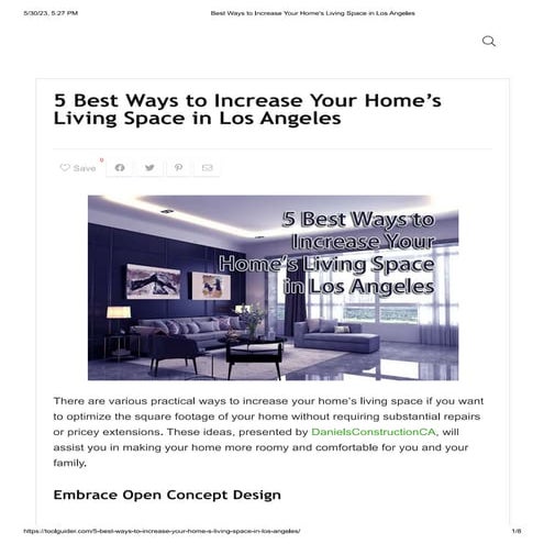 5 Best Ways to Increase Your Home’s Living Space in Los Angeles | PDF