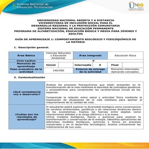 1. Guía de aprendizaje 1. Comportamiento biológico y fisicoquímico de ...