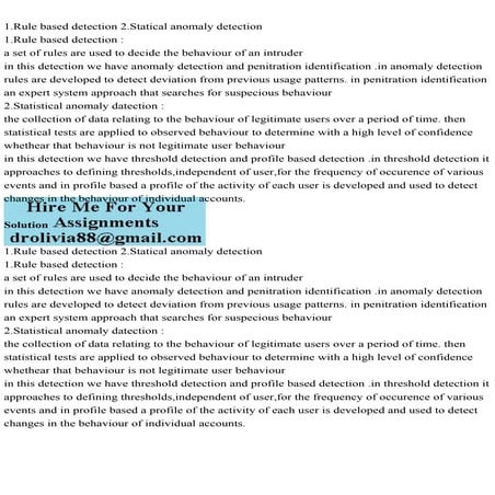 1rule Based Detection 2statical Anomaly Detection1rule Based Depdf 